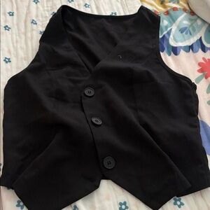 Tops | Black Buttonup Vest 3 Button | Poshmark